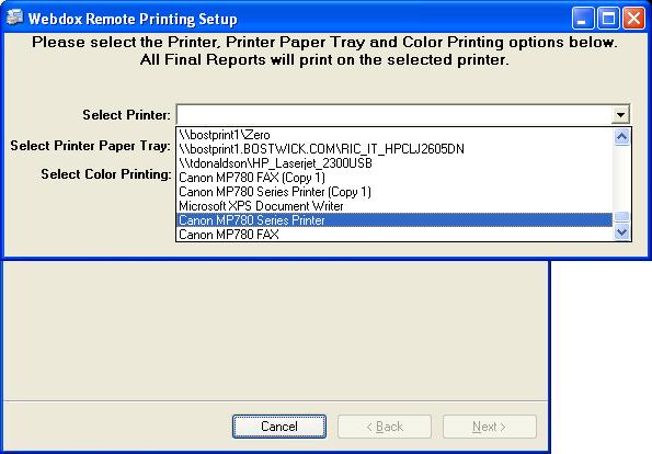 Configure Remote Printer